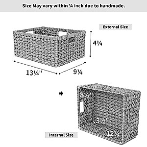 GRANNY SAYS Bundle of 1-Pack Gray Wicker Baskets & 3-Pack Wicker Storage Baskets for Organizing Shelves