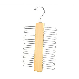Tie Hanger Wooden Tie Rack Rotable Tie Holder for Home Office Dormitory Hotel Clothing Store