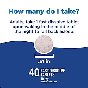 Nature Made Wellblends Back to Sleep, Melatonin 1 mg, L-theanine, and GABA, Sleep Supplement, 40 Fast Dissolve Tablets