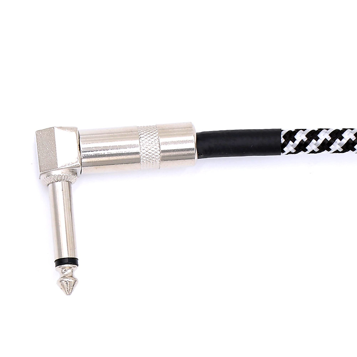 DISENS Instrument Cable 30ft - Amp Cord for Bass & Electric Guitar - Straight to Right Angle 1/4 Inch(6.35mm) Instrument Cable Braided Tweed guitar cable