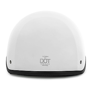 VCAN Cruiser Gloss White Motorcycle Half Helmet (Medium)