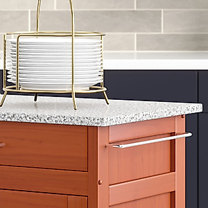 Create-a-Cart Cottage Oak 4 Door Cabinet Kitchen Cart with Gray Granite Top by Home Styles