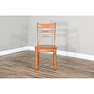 Pemberly Row 37" Ladderback Wood Dining Chair in Rustic Oak