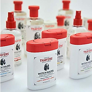 THAYERS Alcohol-Free Witch Hazel Toning Towelettes with Aloe Vera, Rose Petal, 25 Count