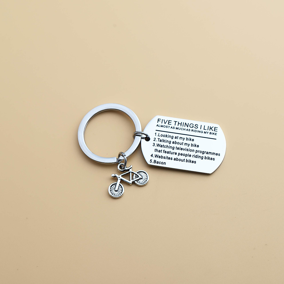 Funny Biker Gift Five Things I Like Almost As Much As Riding My Bike Keychain Cycling Gift for Bike Lover (Riding My Bike)