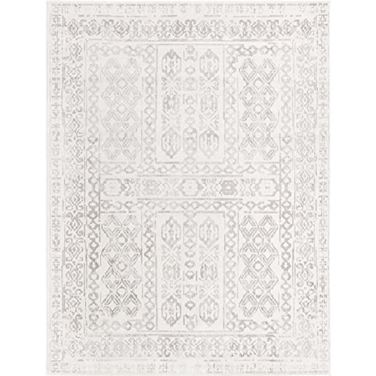 Unique Loom Oxford Collection Area Rug - Magdelan (8' x 10' Rectangle, Cream/Ivory)