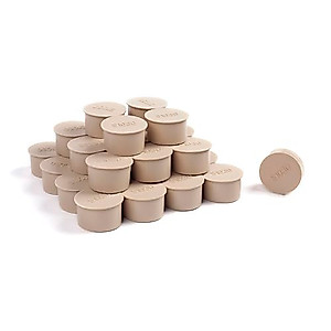 Pool Fence Hole Cover Deck Patio Ground Caps 1.25 Inch Fit Standard 1.25" Holes 1-1/4 inch Diameter (1-1/4 in. Pack of 30, Almond Beige)