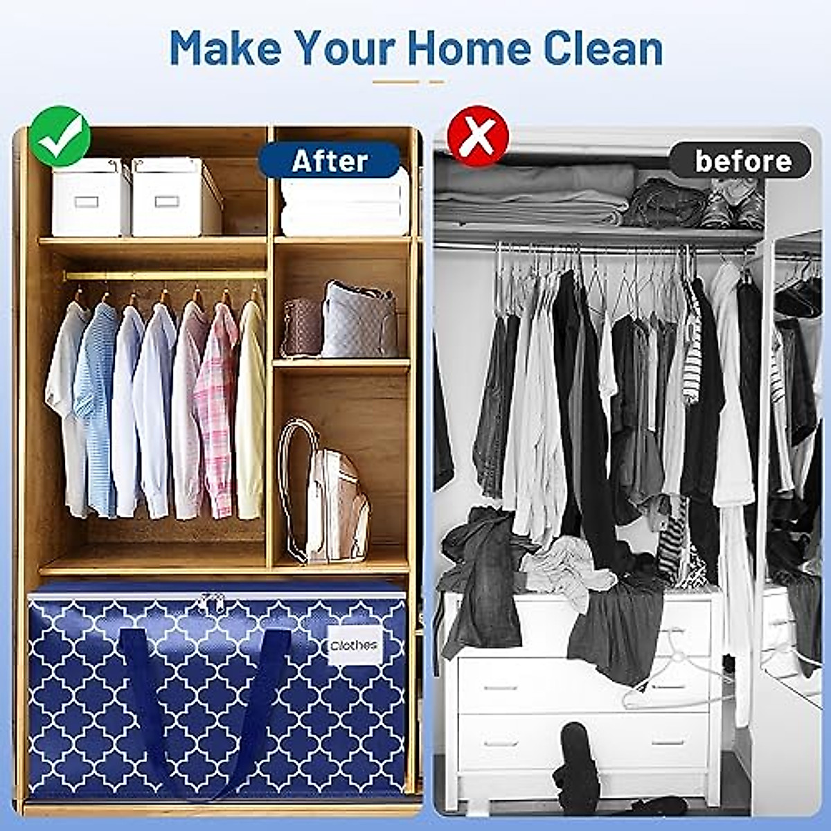 FabSpace Moving Bags, Extra Large Moving Supplies, Heavy Duty Storage Bags, Packing Bags with Reinforced Zippers & Handles, Collapsible Packing Boxes, Storage Totes for Moving, Packing, 125L, 8 Packs