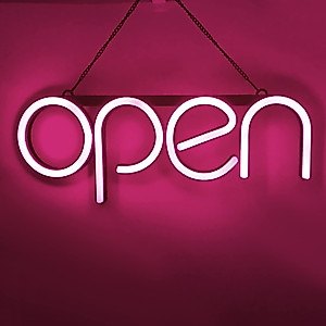 Open LED Neon Sign Light for Business,Shop Window Store Signs for Cafe Bar Hotel Salon Bookstore Restaurant Bakery Wall Decor,Multiple colors and Size to Choose
