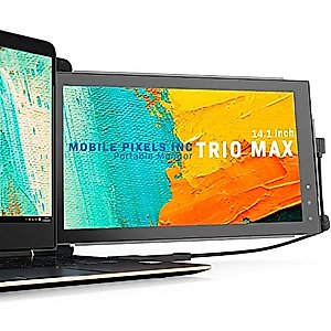 Mobile Pixels Trio Max Portable Monitor, 14'' Full HD IPS Dual Triple Monitor for laptops, USB C/USB A Portable Screen,Windows/Mac/OS/Android/Switch Compatible (1x Monitor Only)