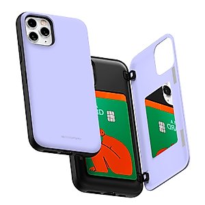 GOOSPERY iPhone 11 Pro Wallet Case with Card Holder, Protective Dual Layer Bumper Phone Case (Lilac Purple)