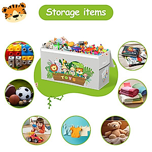 Momsnug Large Toy Box for Kids, Collapsible Sturdy Toy Chest for Boys, Girls, Toy Storage Organizer Bins with Lids, Large Toy Box Chest for Nursery Room, Playroom, Closet, Office