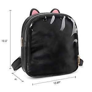 STEAMEDBUN Ita Bag Backpack with Insert Cat ears Pin Display Backpack Collector Bag for Anime Cosplay