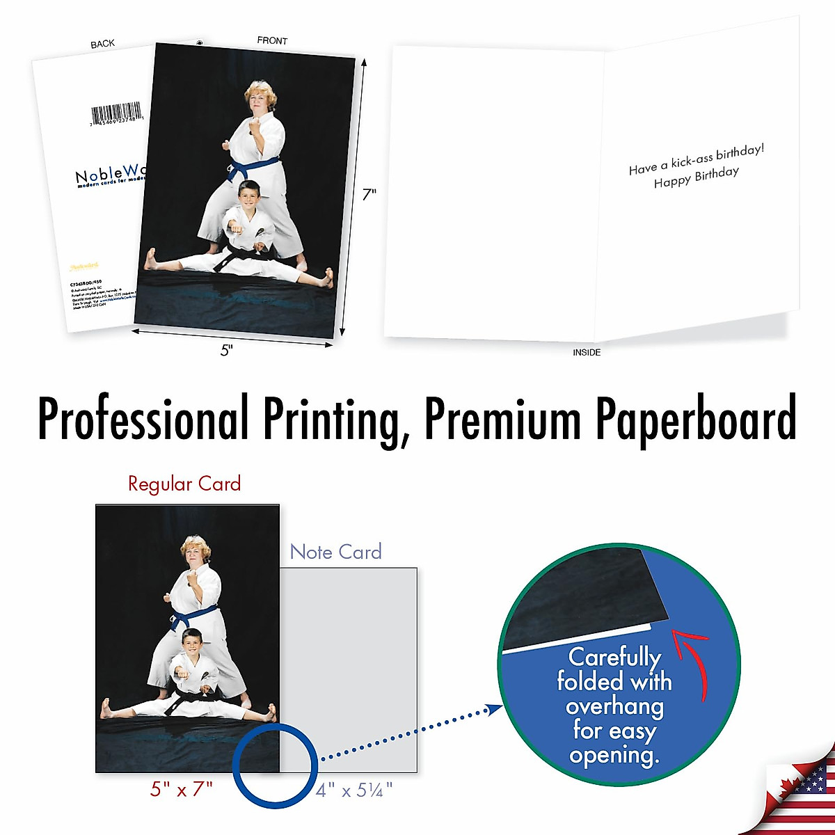 NobleWorks - 1 Happy Birthday Card with Envelope - Funny Photos, Birthday Humor Notecard - Karate Kid C7343BDG