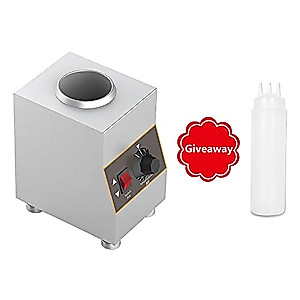 Commercial Food Sauce Warmer, 30~85℃ Temp Adjustable Cheese Warmer with 650ml Sauce Bottle, Electric Chocolate Jam Warmer for Hot Fudge Cheese Caramel