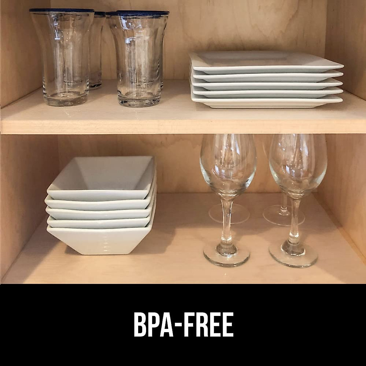 Gorilla Grip Non Adhesive, Waterproof, Durable Ribbed Drawer Liner, Easy to Trim, Reusable, Strong Grip Liners for Drawers, Kitchen Cabinets, Desk Storage, Shelf Organization, 12x20, Clear