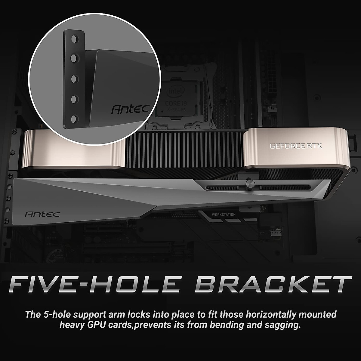 Antec GPU Support Bracket, GPU Holder Brace Graphics Card GPU Support Video Card Holder Bracket, Video Card Sag Holder/Holster Bracket Support - Dagger Black
