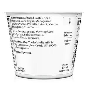 siggi’s® Icelandic Strained Nonfat Yogurt, Vanilla, 5.3 oz. Single Serve Cup – Thick, Protein-Rich Yogurt