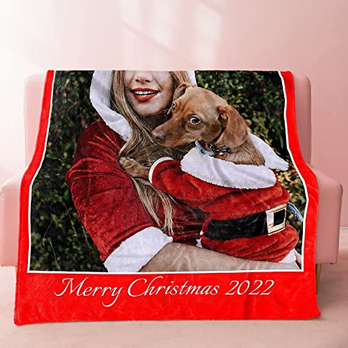 MNVNMS Personalized Photo Blanket Custom Blanket with Picture Customized Fleece Throw Blanket for Adults, Kids 60"x80"