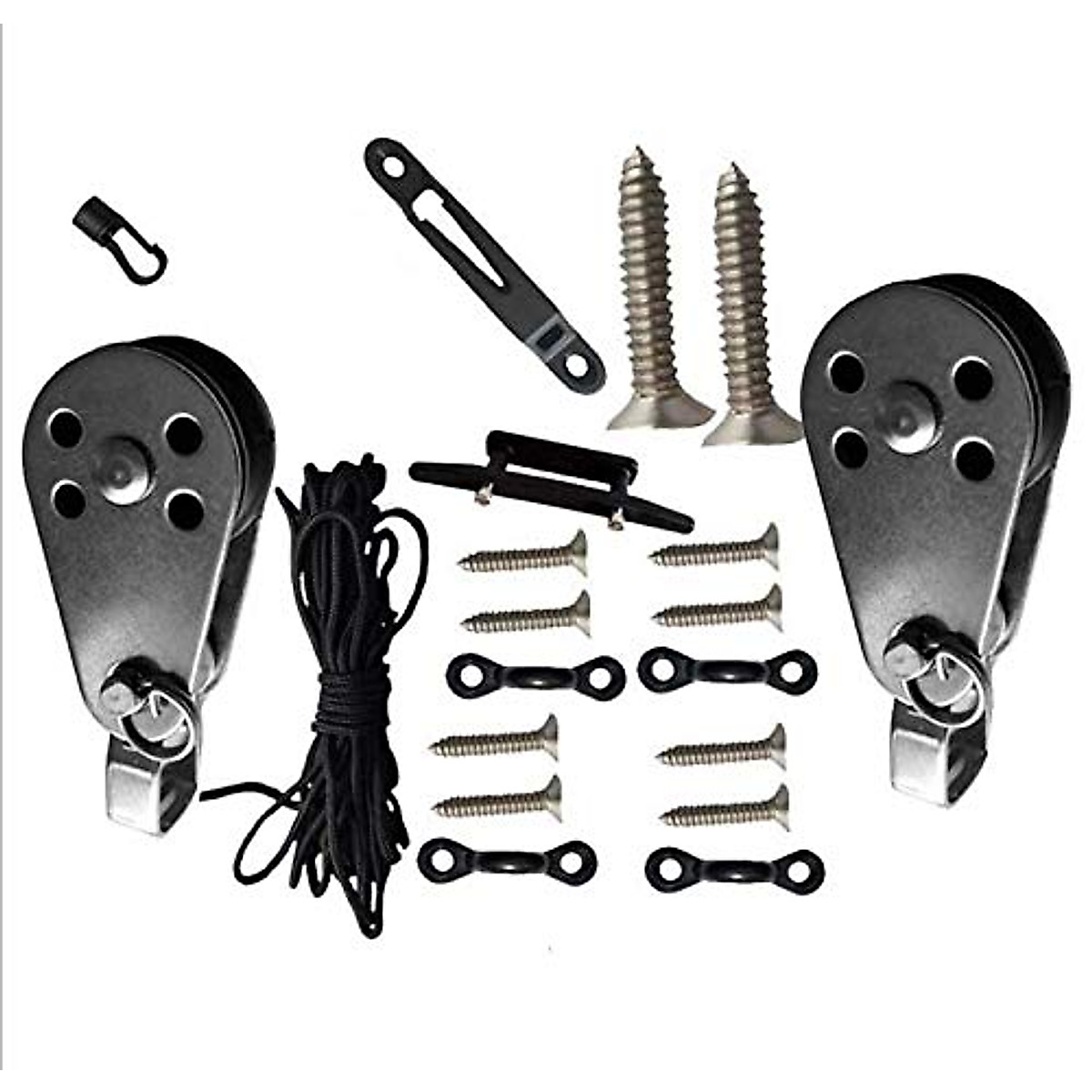 Kayak Handles Carry Kit Heavy Duty Strong Pull Toggle Replacement T-Handle + 6 Pcs Nylon Deck Loops Eyelets Tie Down Pad Eye with Screws for Canoe, Kayak Carrying, SUP and More