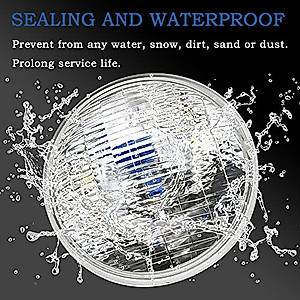 JEEFHO H6024 Super Vision Crystal Headlight, Halogen Sealed Beam Headlight, (7"" ROUND, 178MM) (110/130W), Replaces# H6024