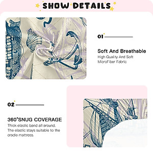 Vintage Sailboat Baby Crib Sheets Soft Toddler Bed Sheets Breathable Mattress Cover Toddler Sheets for Boys Nursery Crib Mattress Unisex, 39 * 27 * 5in