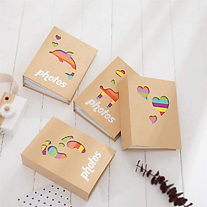 ALMIGHTY 2pcs Baby Photo Album 4x6 inch Scrapbook Guestbook Sketchbook Scrapbooking 200 Pockets Photo Album for Kids Girl Boy Cute Photo Album for Home Family Children (Brown)