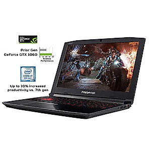 Acer Predator Helios 300 Gaming Laptop PC, 15.6" FHD IPS w/ 144Hz Refresh, Intel i7-8750H, GTX 1060 6GB, 16GB DDR4, 256GB NVMe SSD, Aeroblade Metal Fans PH315-51-78NP