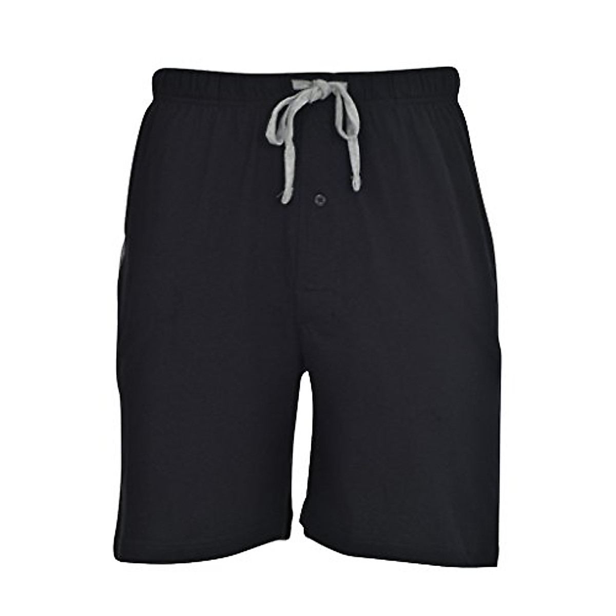 Hanes Men's Jersey Lounge Drawstring Shorts with Logo Waistband 2-Pack (Active Grey Heather/Black - 2XL)