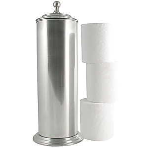 LDR Industries 164 6456BN Ashton Free Standing Regular Size Roll Toilet Paper Holder Canister, Brushed Nickel