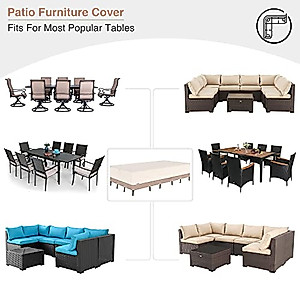 NATURAL EXPRESSIONS Patio Furniture Covers 124" x 63" x 28",Outdoor Furniture Cover Waterproof Windproof Patio Covers for Outdoor Furniture,Outdoor Sectional Set Cover for Sofa,Tables and Chairs