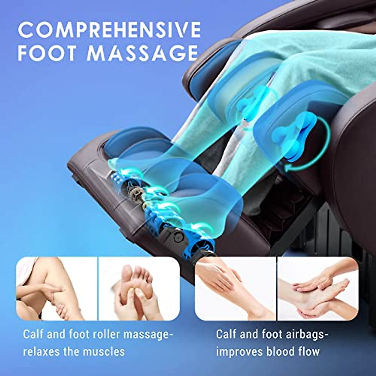 MYNTA 2023 3D Massage Chair Full Body - Zero Gravity Massage Chair Recliner with SL Track, AI Voice Control, LCD Screen, Quick Access Buttons, USB Charger, Auto Body Scan, Bluetooth, Brown