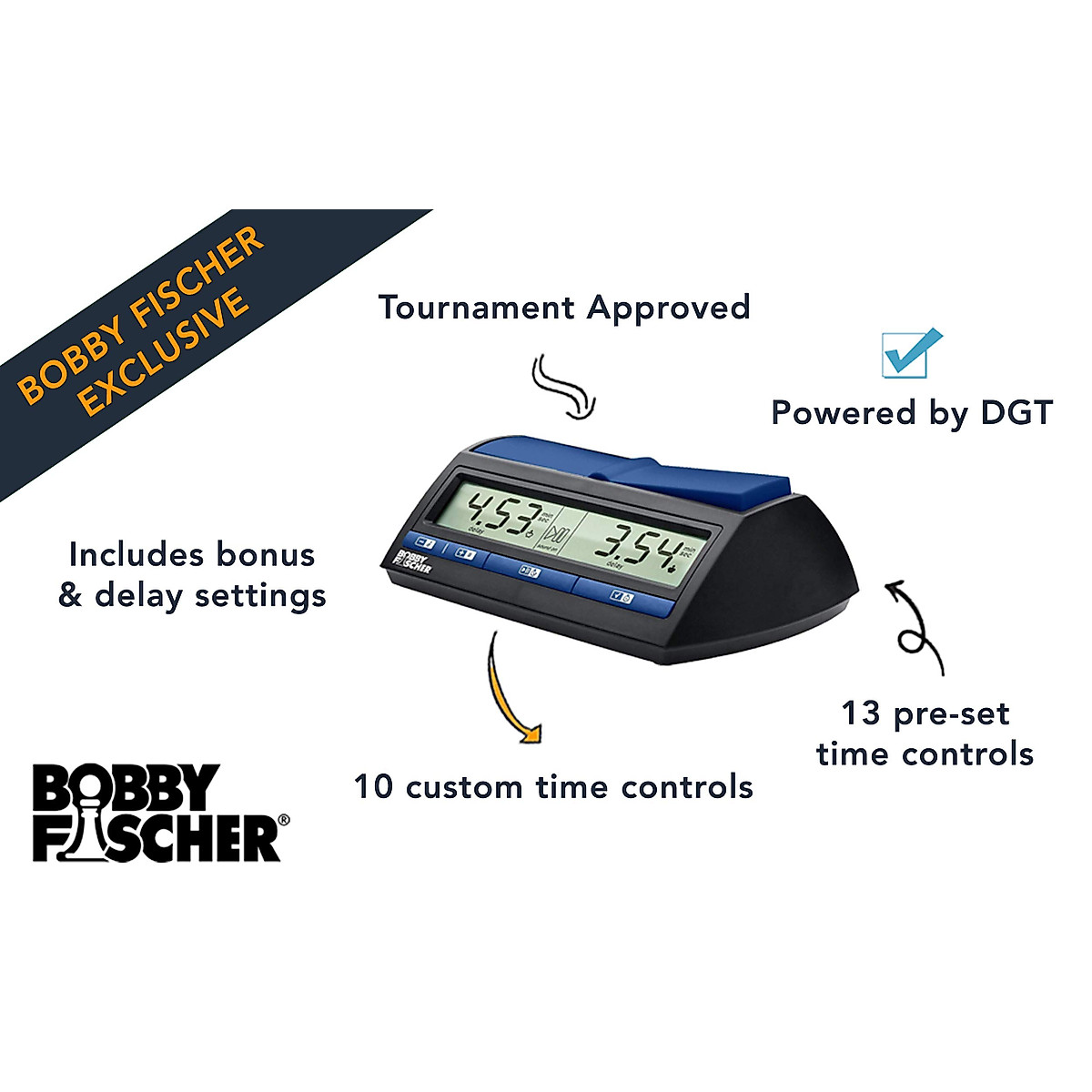 Bobby Fischer Chess Clock - Powered by DGT