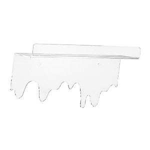 Gralara Clear Acrylic Floating Wall Ledge Shelf, Wall Mounted Bookshelf for Kids, Spice Shelf Organizer for Kitchen, Display Shelf for Collectibles, Flowing Water
