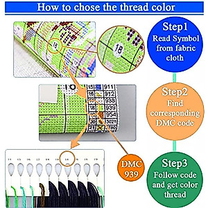 Magxvouy Beginners Cross Stitch Stamped Kits Full Range of Embroidery Starter Kits for Adults DIY 11CT Cross Stitches kit Embroidery Patterns Needlepoint Kits-Ocean World 15.7x19.7 inch