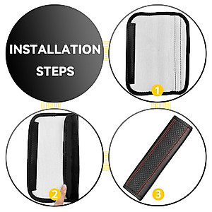 USTOPF1T 2Pack Car Seat Belt Cover, Breathable Leather Seatbelt Shoulder Pad, Protect Your Neck and Shoulder, Univrisal for Car Truck SUV, Driving More Comfortable (Black+Red)