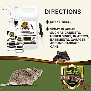 Mice & Rat Repellent. Peppermint Repellent for Mice/Mouse, Rats & Rodents. Natural Spray for Indoor & Outdoor Use. 128 OZ Gallon Trigger Sprayer Ready to Use
