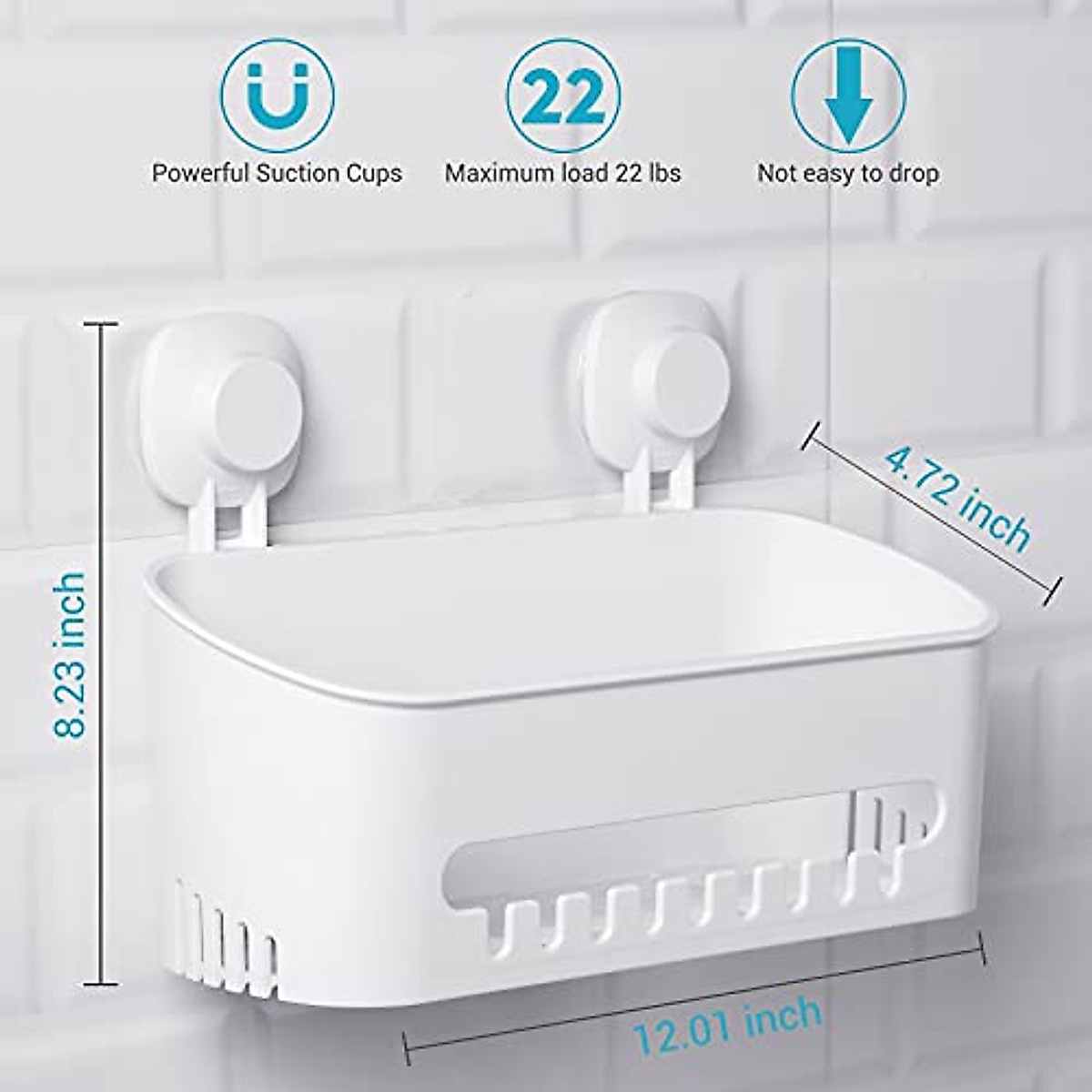 Budget & Good Shower Caddy Suction Cup and Elegear Wreath Suction Cup Hooks 2 Pack Bundle