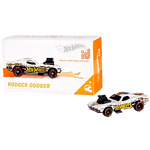 ​Hot Wheels id Vehicle​ Roger Dodger​ with Embedded NFC Chip, Uniquely Identifiable, 1:64 Scale, for Kids Ages 8 Years and Older