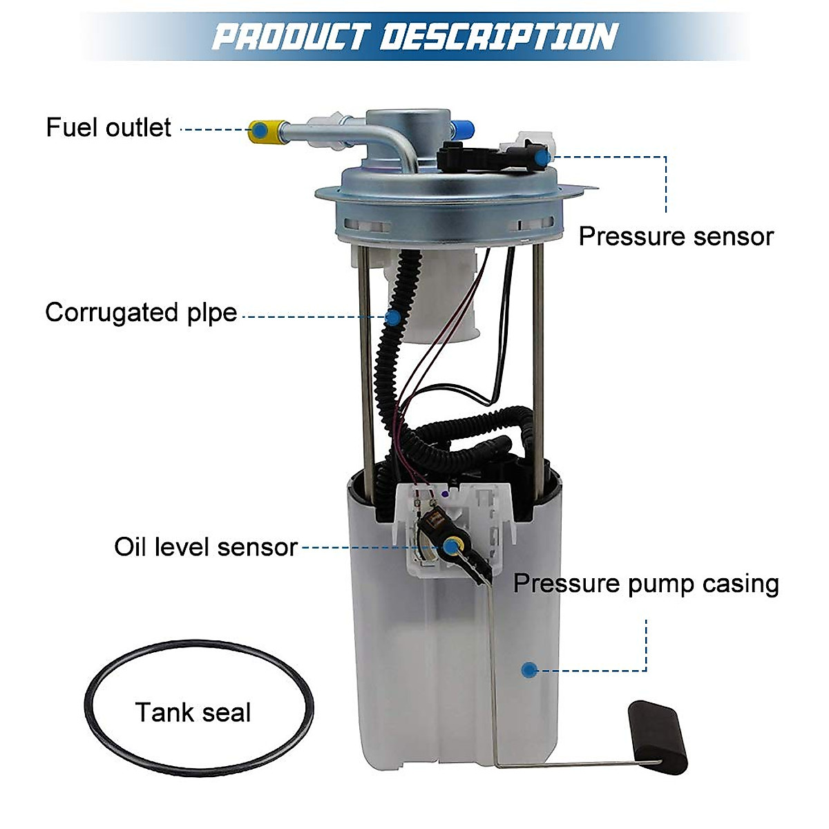 Electric Fuel Pump for 2006 2005 2004 Chevy Silverado 1500 Crew Cab 4.8L 5.3L GMC Sierra 1500 Replace E3684M