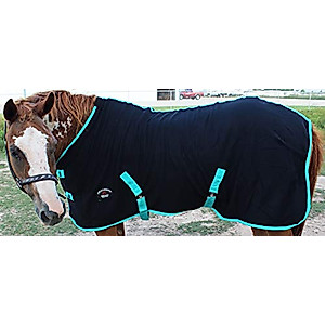 CHALLENGER 66" Horse Sheet Polar Fleece Cooler Exercise Blanket Wicks Moisture Turquoise 4350