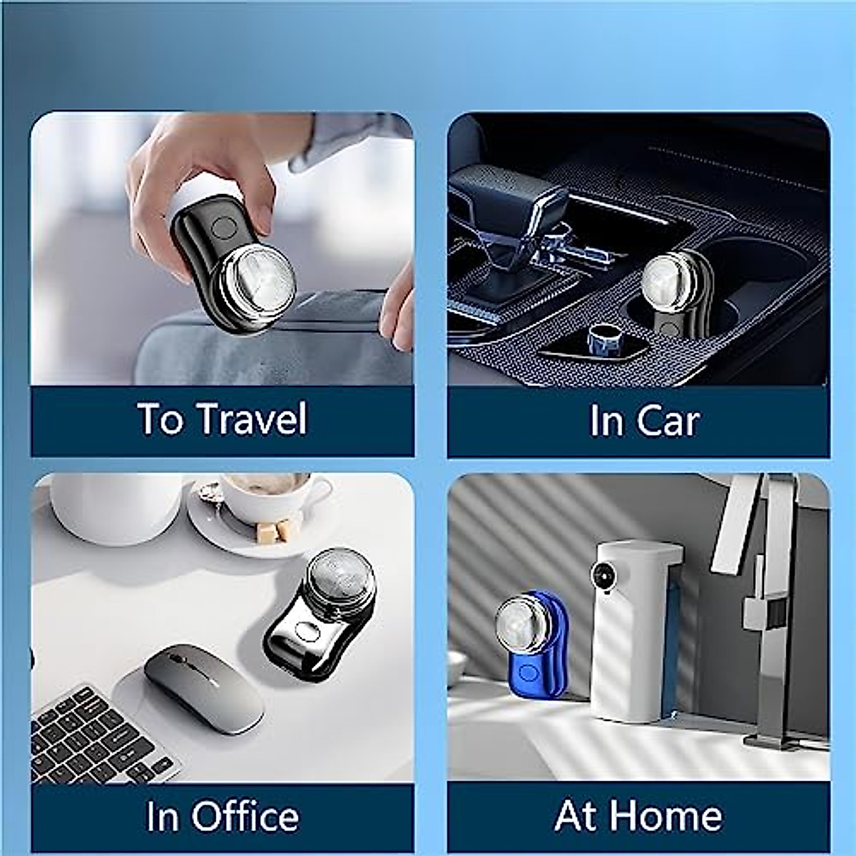 2023 Powerful Electric Razor for Men - Type C Fast Charging Mini Shave Portable Men's Electric Shaver for Smooth Shave, Pocket Size Storm Shaver Wet and Dry Mens Razor Easy One-Button Use (Blue)