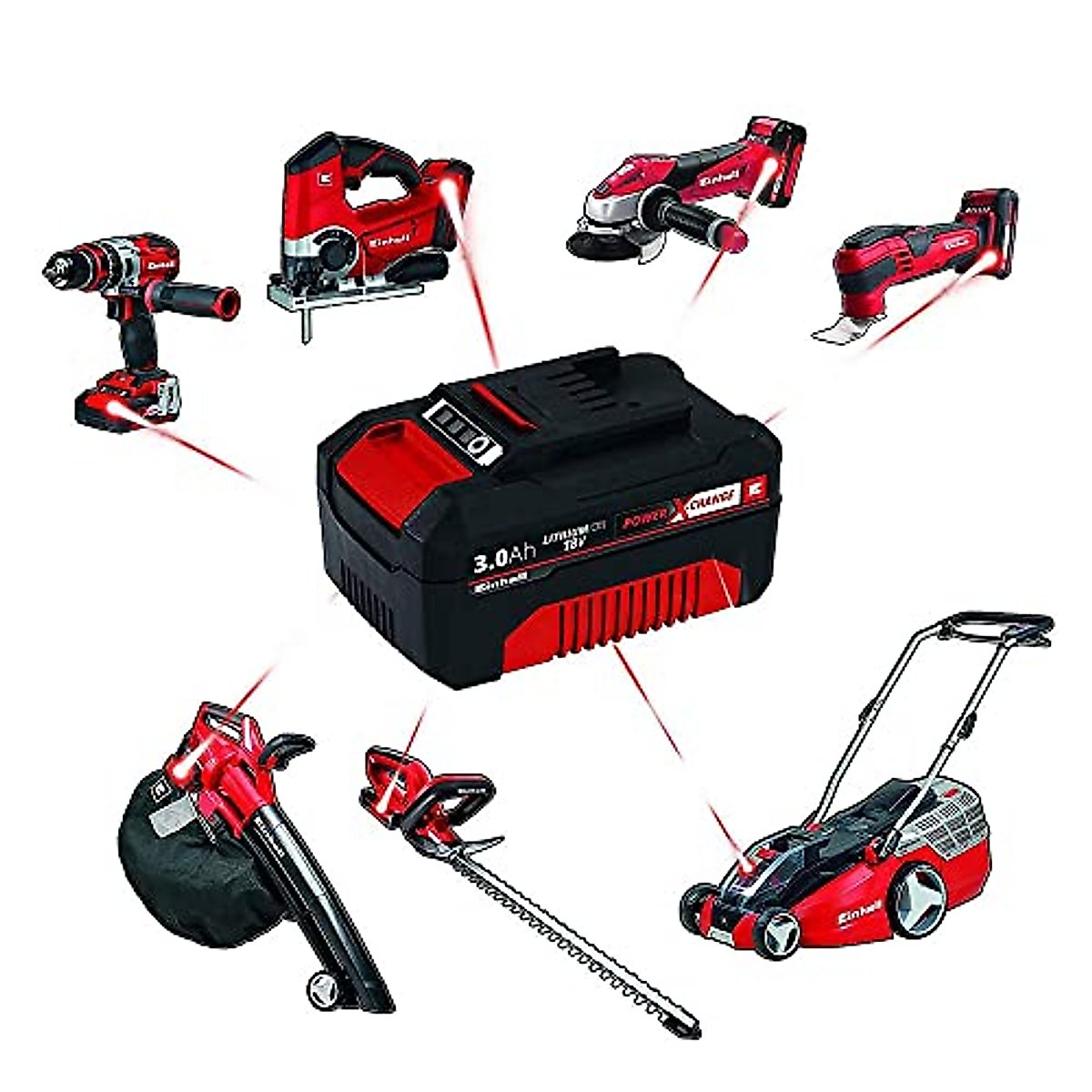 Einhell Power X-Change 18-Volt 3.0-Ah Lithium-Ion Starter Kit, Includes Battery and Fast Charger