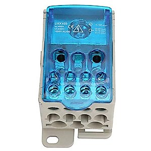 LANTRO JS 400A Din Rail Distribution Box, Din Rail Terminal Block Distribution Box Electric Wire Connector Universal Power Junction Box for Power Distribution Cabinets