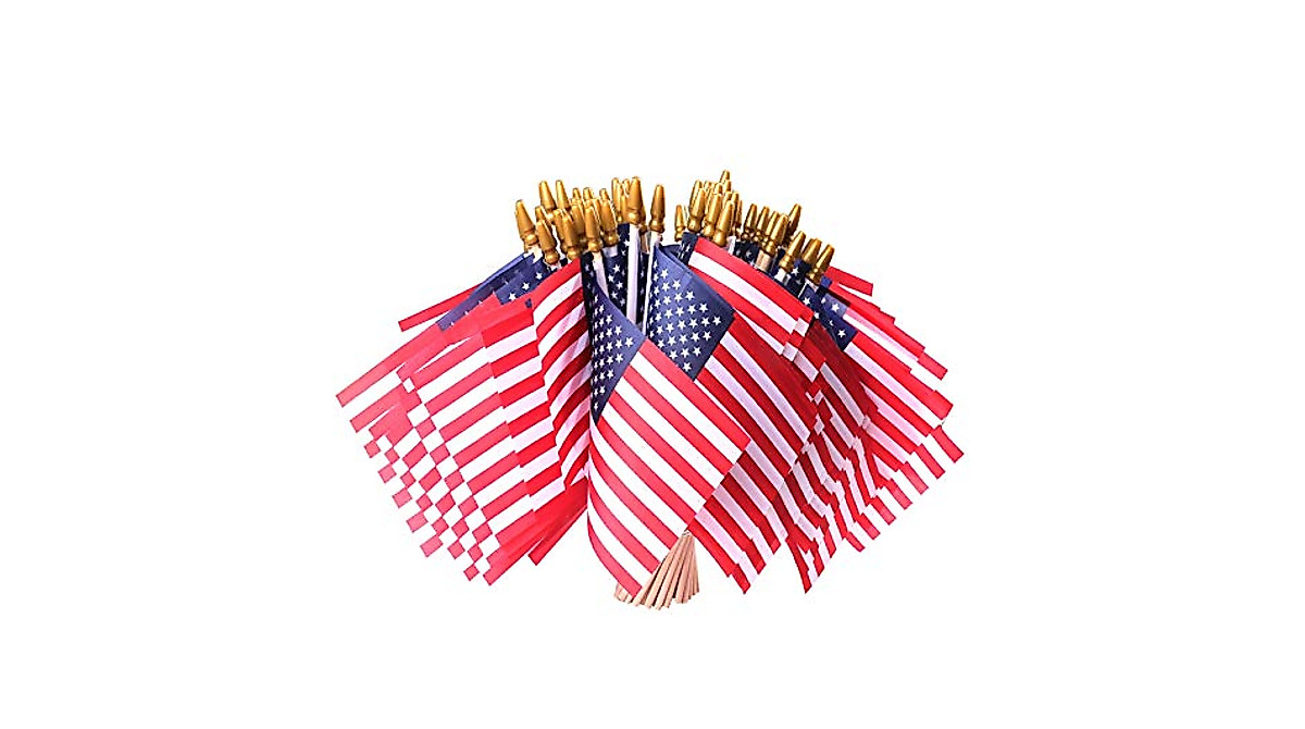 50 Pcs Small American Flags for July 4th Decorations
