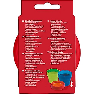 Faber-Castell Clic & Go Portable Paint Water Cup with Brush Holder, Turquoise - Collapsible Paint Brush Cleaner Rinse Cup, Travel Friendly Painting Accessories, 1 Count (Pack of 1)