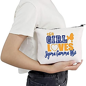 POFULL 1922 Sorority Paraphernalia Gift Greek Sorority Gift for Women This Girl Loves Sigma Gamma Rho Cosmetics Bag (This Girl Loves Sigma bag)