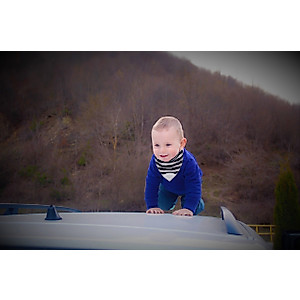 Baby & Toddler Bandana Teething Bib with BPA-Free Silicone Teether and Adjustable Snap for Boys and Girls, (5-Pack)