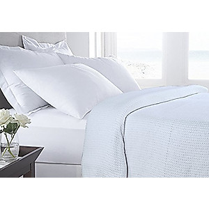 HILLFAIR 100% Soft Premium Combed Cotton Thermal Blanket– Queen Blankets– Soft Cozy Warm Cotton Blanket– Bed Throw Blanket– Queen Bed Blankets– All Season Cotton Blanket– White Queen Cotton Blankets