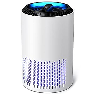 AROEVE Air Purifiers for Home, H13 HEPA Air Purifiers Air Cleaner For Smoke Pollen Dander Hair Smell Portable Air Purifier with Sleep Mode Speed Control For Bedroom Office Living Room, MK01- White